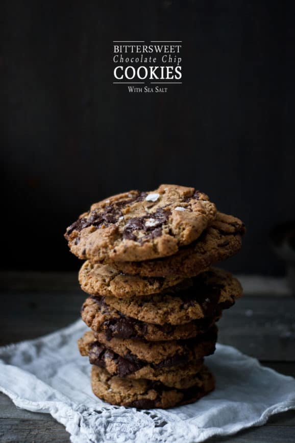 Bittersweet Chocolate Chip Cookies with Sea Salt - Izy Hossack - Top ...